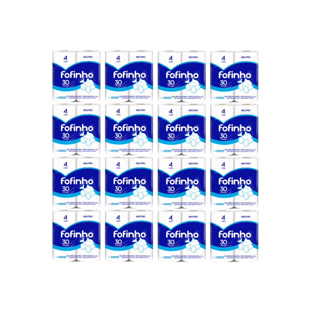 FARDO PAPEL HIGIÊNICO FOFINHO FOLHA SIMPLES 30M C/4 ROLOS - Barão da ...
