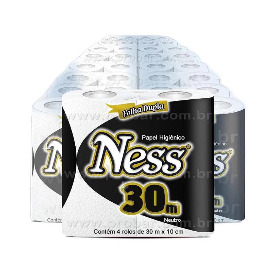 FARDO PAPEL HIGIÊNICO FOLHA DUPLA C/ 16X4 ROLOS NESS - Barão da Limpeza